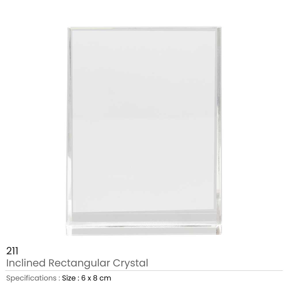 Inclined Rectangular Crystal Awards - The Fab Store