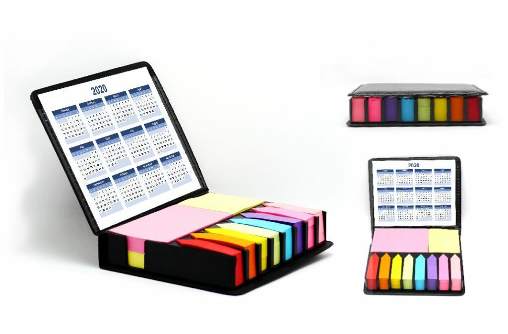 Leather Post It Pad With 2 Size Sticky Notes And 8 Colour Post It - The ...