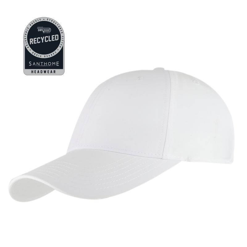 ULTRA - Santhome RPET 6 Panel DryNCool® Sport Cap - White - The Fab Store